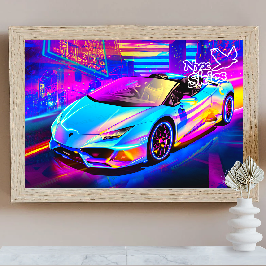 Neon Ferrari Poster – nyxskiesllc